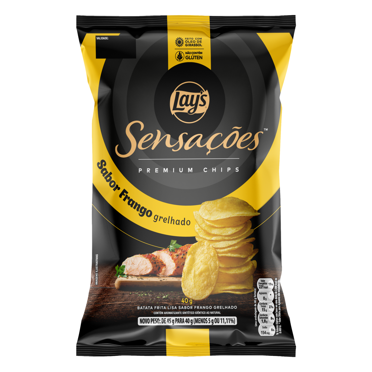Batata Frita Lisa Frango Grelhado Lay's Sensações Premium Pacote 40g ...
