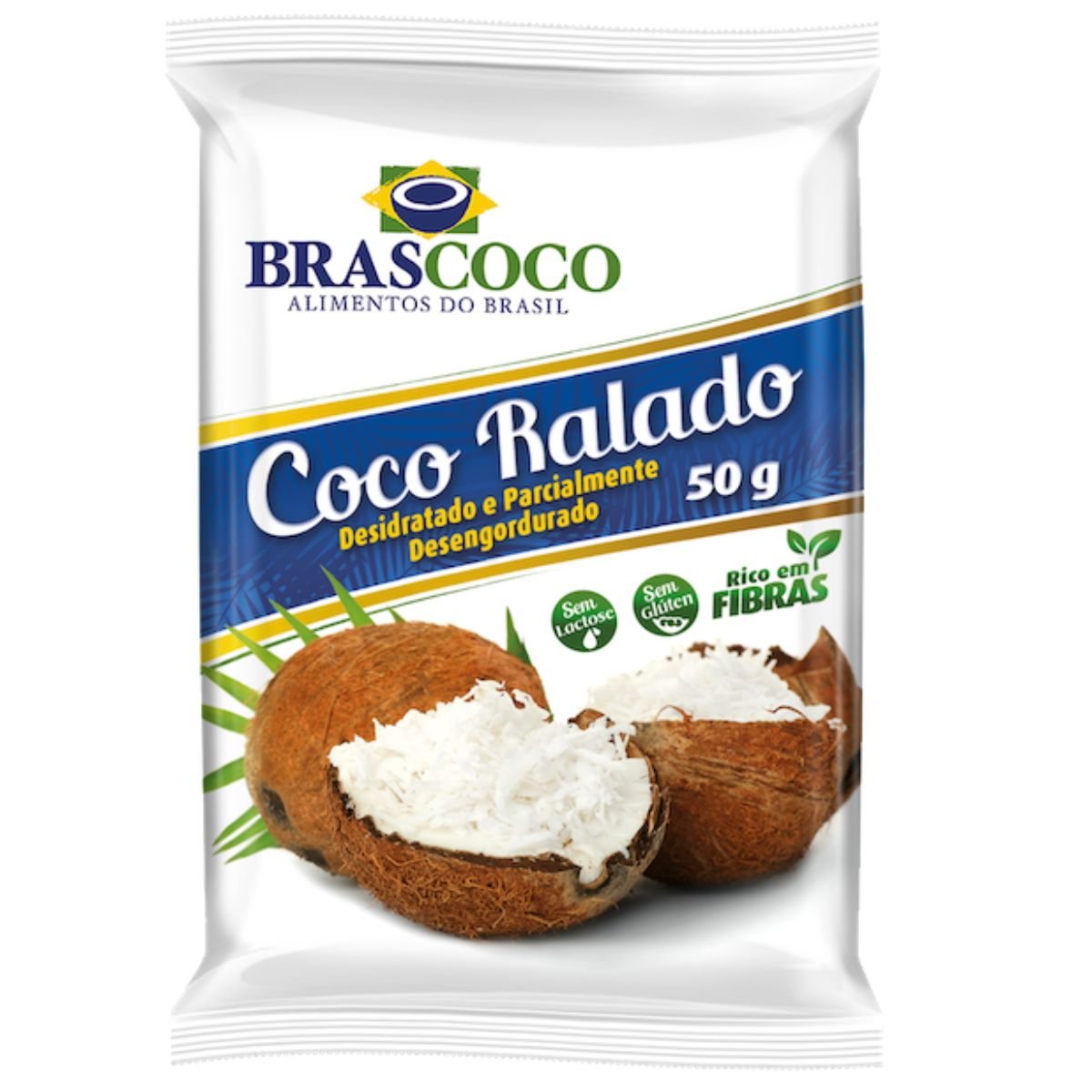 Coco Ralado Desidratado Brascoco Pacote 50g | Clube Extra