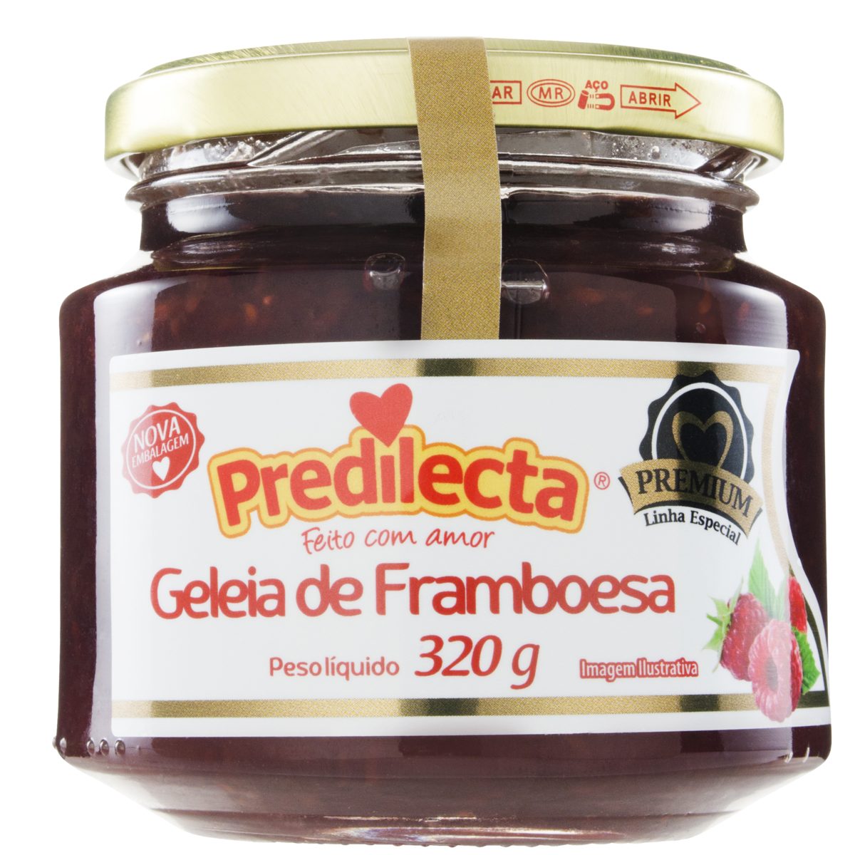 Geleia Framboesa Predilecta Premium Vidro 320g | Clube Extra