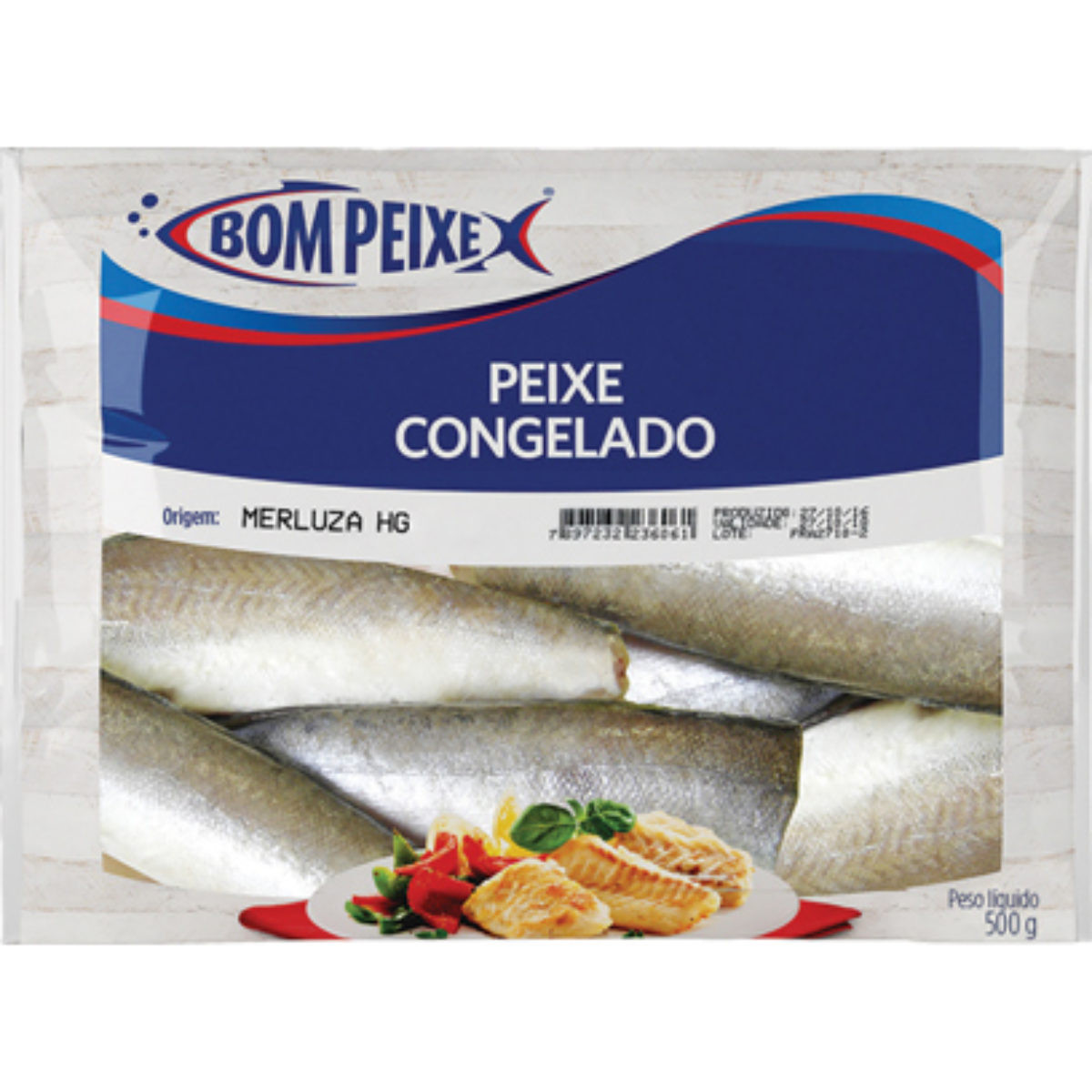 Peixe Merluza Eviscerado Congelado BOM PEIXE pacote 500g | Clube Extra