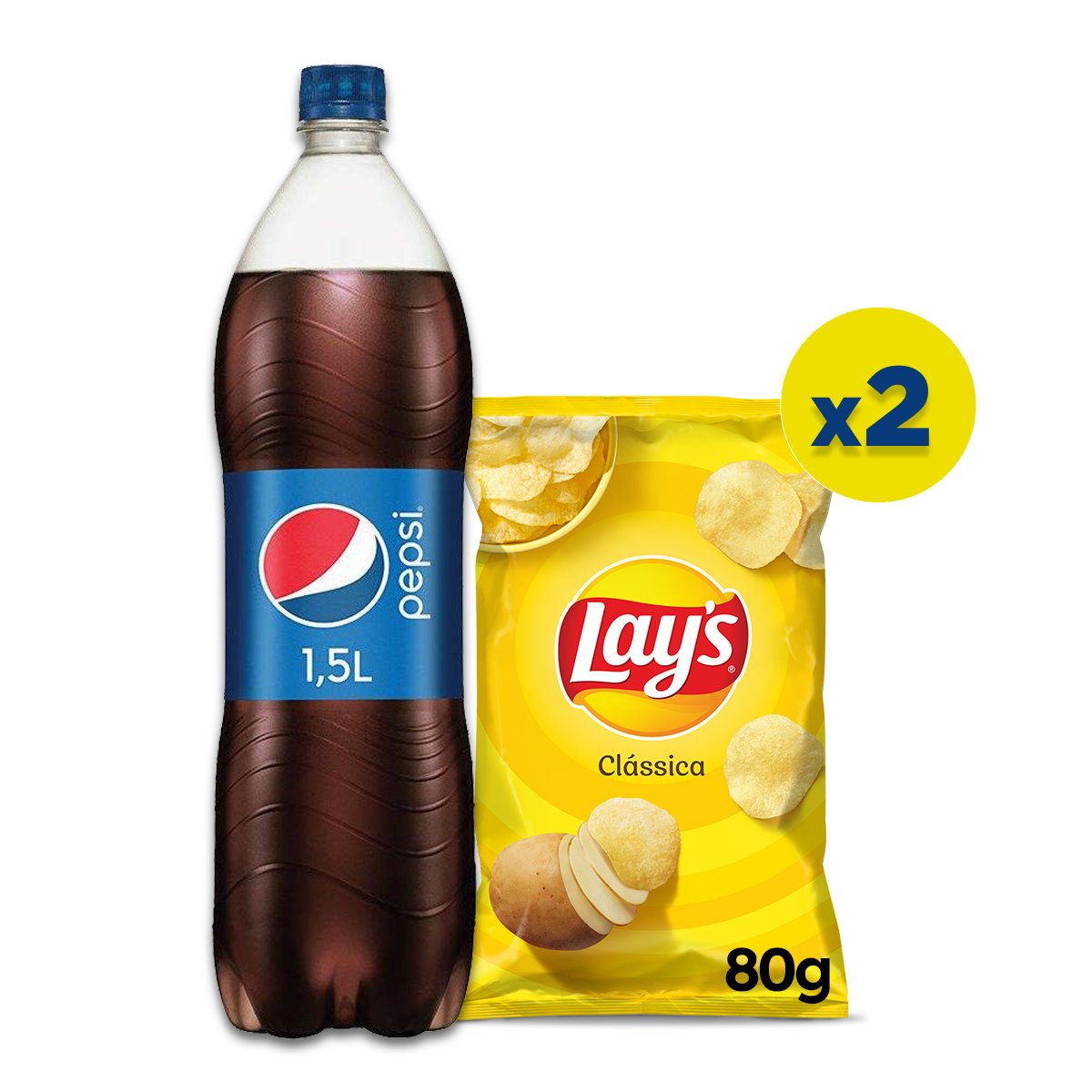 Kit Refrigerante PEPSI Garrafa 1,5L + Batata Frita Lisa Clássica Lays ...