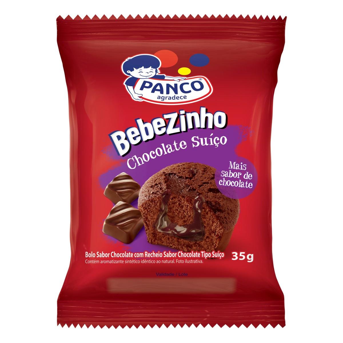 Bolo Chocolate Recheio Chocolate Suíço Panco Bebezinho Pacote 35g ...
