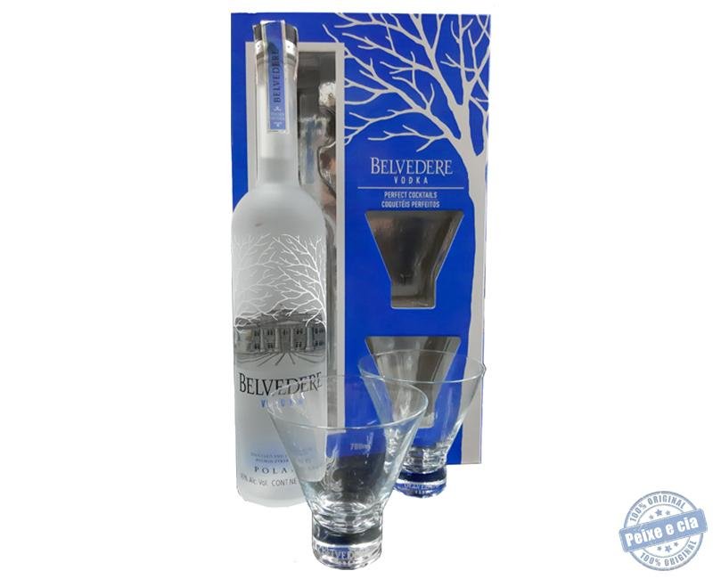Vodka Belvedere 700ml + 2 Copos martini | Clube Extra