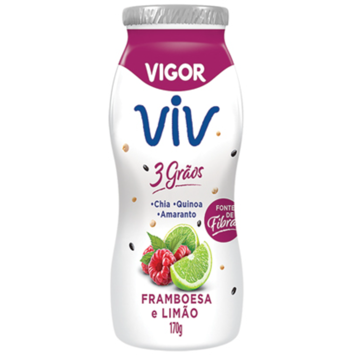 Iogurte Liquido Vigor Viv 3 Grãos Framboesa E Limão 170g Clube Extra