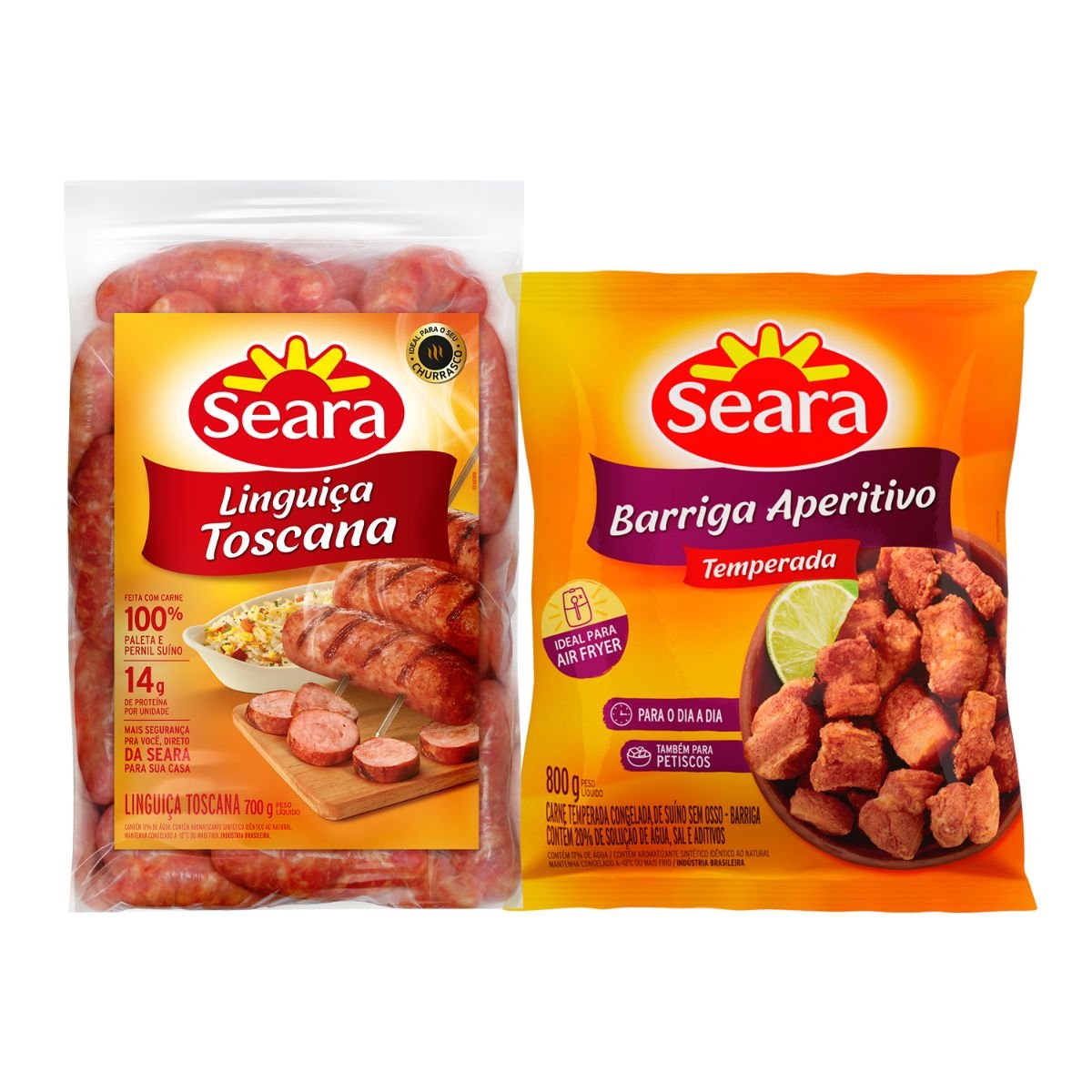 Barriga aperitivo Seara 800g + Linguiça toscana Seara 700g | Clube Extra