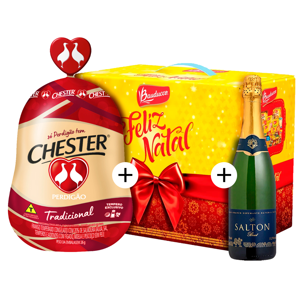 Cesta de Natal Bauducco Grande 2,9kg + Chester Congelado Perdigão - kg ...